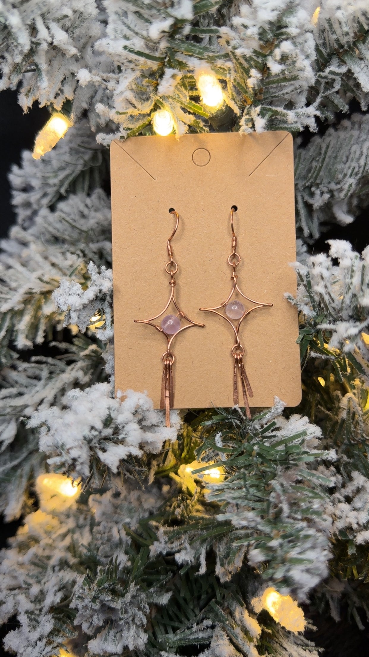 Lavender Amethyst Diamond Copper Earrings – Rising Fire Designs